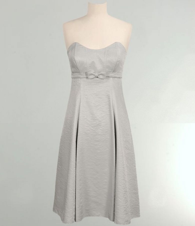 Pearled-grey cloth dress grey - YOKKO
