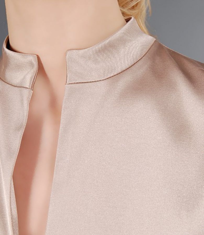 Sacou din saten elastic bej-auriu beige-gold - YOKKO