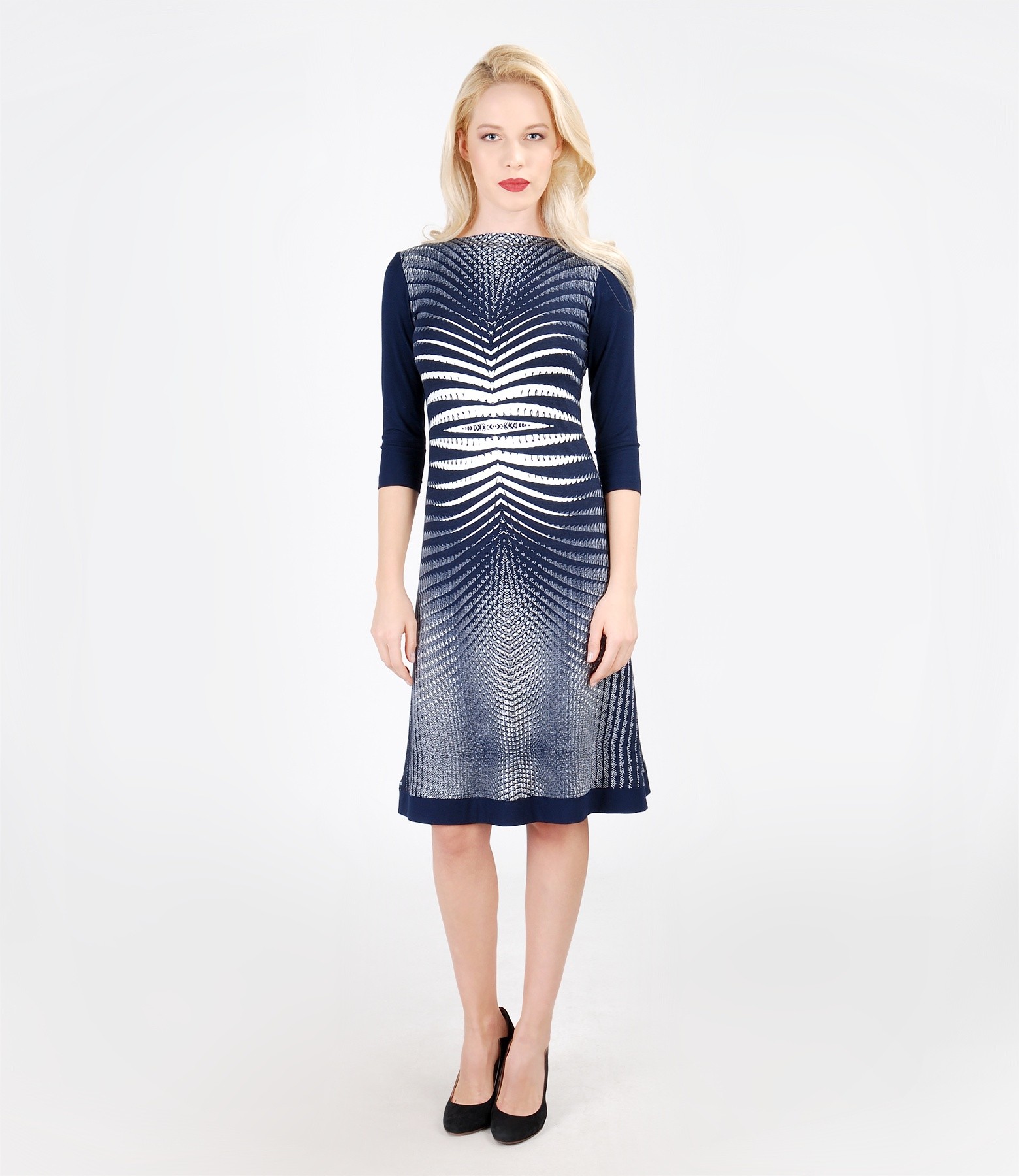 Printed elastic jersey dress with lining print - YOKKO