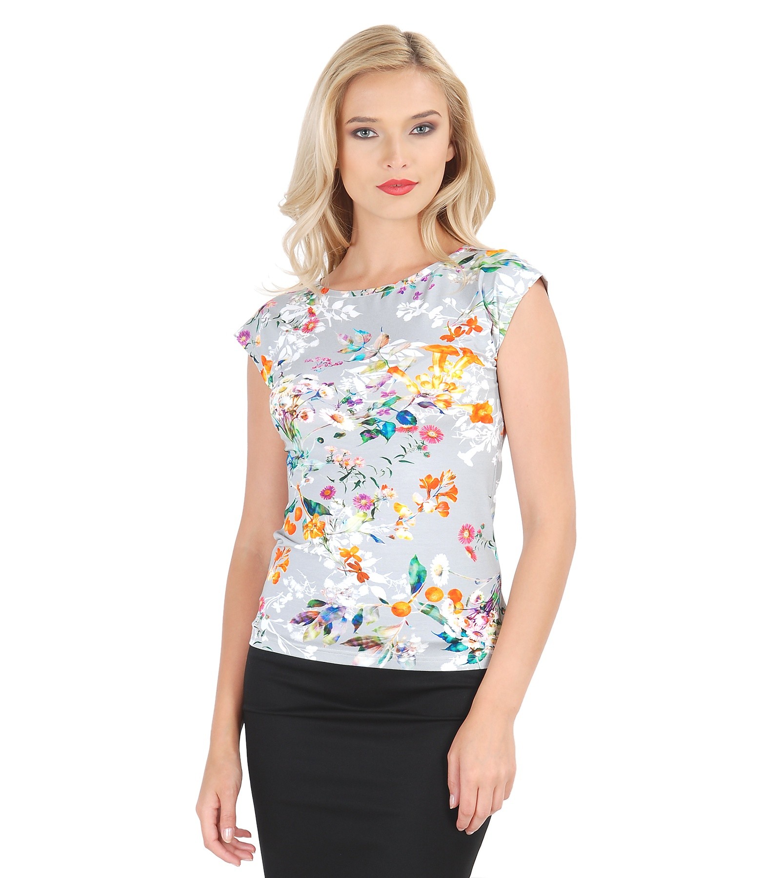 Printed jersey drop shoulder t-shirt print - YOKKO