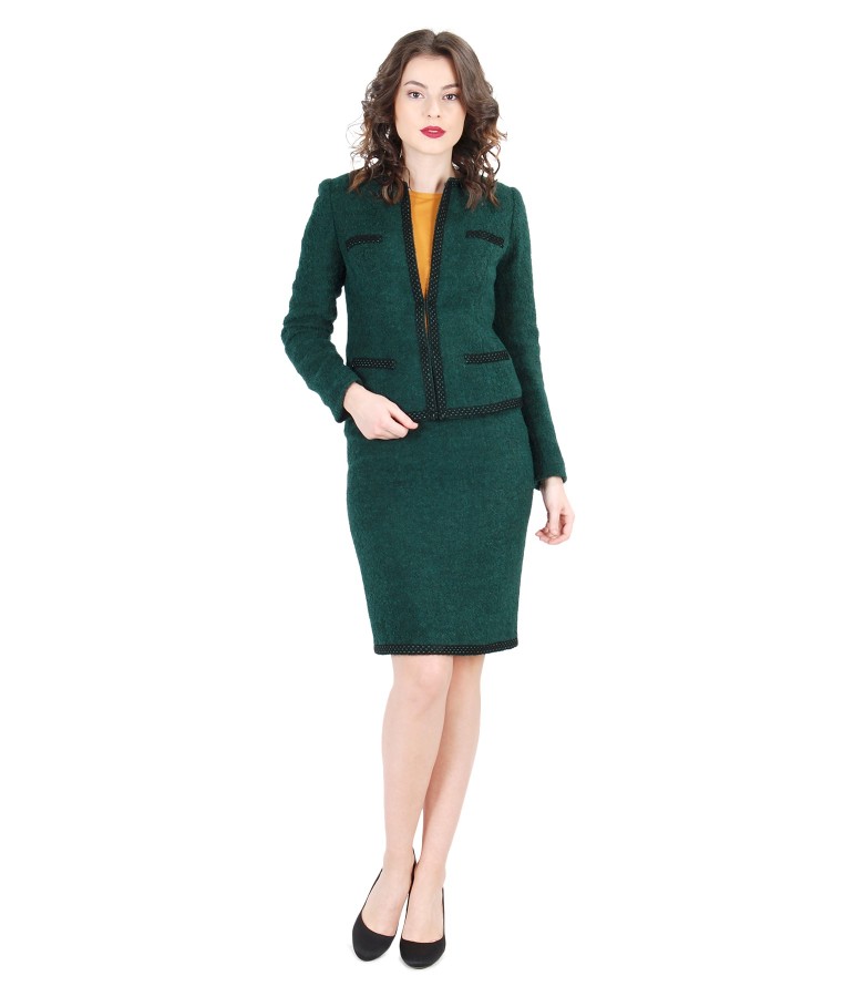 Elegant woolen and alpaca loops office outfit - YOKKO