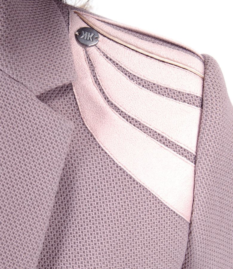 Elastic fabric office jacket dusty pink - YOKKO